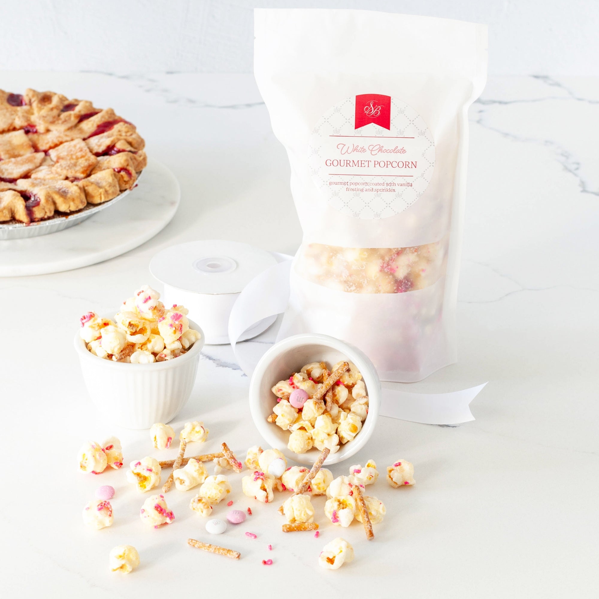 Valentine's Day White Chocolate Popcorn – Southern Baked Pie Company